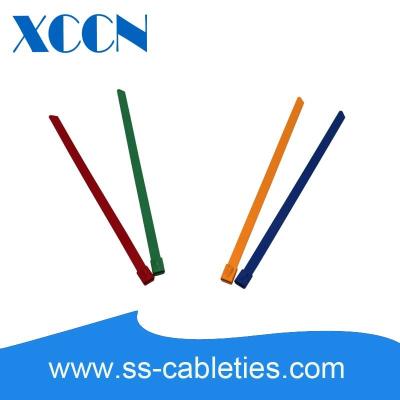 China Electrical Plastic Coated Stainless Steel Cable Ties SS201 Metal Material for sale