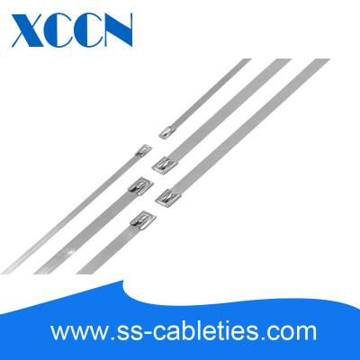 China 4.6*0.25*200mm 201,304,316 grade self-locking ball lock stainless steel cable tie with fireproof for sale