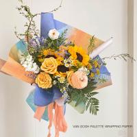 China Creative Oil Painting Florist Wrapping Paper 50cmx60cm High GSM for sale