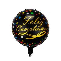 China Spanish Happy Birthday Round Hexagonal Aluminum Film Balloons 18 Inch for sale