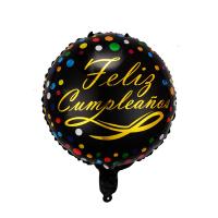 China Spanish Happy Birthday Round Hexagonal Aluminum Film Balloons 18 Inch for sale