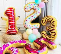 China Wholesale New hot designs 32inch Balloon 0-9 number balloons Donuts Foil Balloon birthday Party Decoration Ball for sale