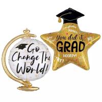 China Graduation Trophy Outstanding Student Woodpecker Medal Rainbow Shaped Foil Balloon for sale