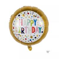 China Wholesal Party Things 18 Inch Happy Birthday Round Foil Party Floating Balloons Mylar Balloons For Birthday for sale