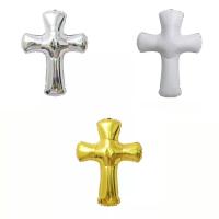 China Wholesal New Design Gold Silver White Easter Cross Aluminum Foil Balloon for Party Decorations Supplies for sale