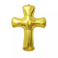 China Wholesal New Design Gold Silver White Easter Cross Aluminum Foil Balloon for Party Decorations Supplies for sale