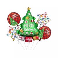 China Wholesal New Christmas Candy Cane Balloon Aluminum Foil Balloon Santa Claus Balloon Set For Decoration Supplies for sale