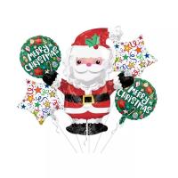 China Wholesal New Christmas Candy Cane Balloon Aluminum Foil Balloon Santa Claus Balloon Set For Decoration Supplies for sale