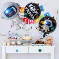 China Wholesal New Design Spaceman Foil Balloon Round Spaceman Space Ship 18 Inch Round Foil Balloon for sale