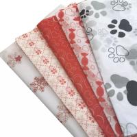 China Premium Double Sided Gift Luxury Red Orange Printed Logo Tissue Paper For Packaging for sale
