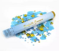 China Gender Revel Party Shining Paper Popper Confetti Cannon Hot Foil Stamping Label for sale