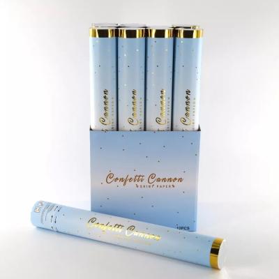 China Gender Revel Party Shining Paper Popper Confetti Cannon Hot Foil Stamping Label for sale