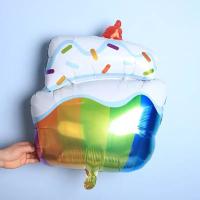 China Wholesal new style birthday cake gifts shape helium foil mylar balloons for happy birthday baby girl party decoration for sale