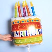 China Wholesal new style birthday cake gifts shape helium foil mylar balloons for happy birthday baby girl party decoration for sale