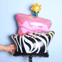 China Wholesal new style birthday cake gifts shape helium foil mylar balloons for happy birthday baby girl party decoration for sale