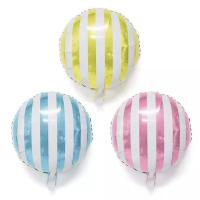 China Round Stripe Pattern Foil Helium Mylar Balloon 18inch for Tik Tok Party Decoration for sale