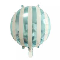 China Round Stripe Pattern Foil Helium Mylar Balloon 18inch for Tik Tok Party Decoration for sale