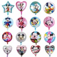 China Cartoon Character Round Star Heart Minnie Mickey Kids Inflatable Foil Balloon 18 Inch for sale