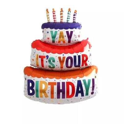 China Cake Theme Aluminum Foil Balloons Kids Toys For Birthday Party Decoration for sale