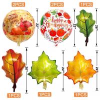 China Autumn Harvest Fall Maple Leaves Balloons Turkey Thanksgiving Party Balloon Decorations for sale