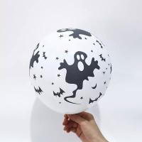 China Custom Ghost Printing Halloween Balloons Round Shape White Color 12inch for sale