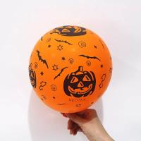 China Custom Ghost Printing Halloween Balloons Round Shape White Color 12inch for sale