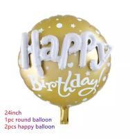 China Happy Birthday Party Scene Layout Aluminum Foil Balloon Floating 24inch for sale