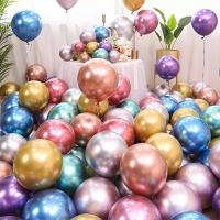 China Colorful 10/12Inch Chrome Round Helium Metallic Latex Balloon For Birthday Party for sale