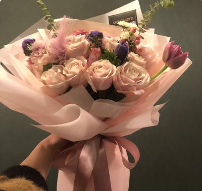 China Korean Translucent Plastic Bouquet Gift Wrapping Paper for Flower Packaging for sale