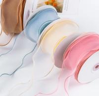 China Simple Bilateral Gauze Gifts Wrapping Flower Fishtail Organza Ribbon for sale