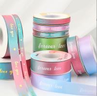 China Gilding Laser Bronzing Ribbed Ribbon Printed Webbing Polyester Woven Tapes for sale