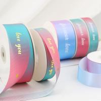 China Gilding Laser Bronzing Ribbed Ribbon Printed Webbing Polyester Woven Tapes for sale
