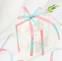 China Reusable Printed Gradual Color Gift Wrap Ribbon 1.2cm Width For Birthday for sale