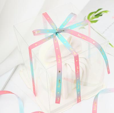 China Reusable Printed Gradual Color Gift Wrap Ribbon 1.2cm Width For Birthday for sale