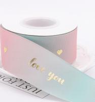 China Gilding Laser Bronzing Ribbed Ribbon Printed Webbing Polyester Woven Tapes for sale