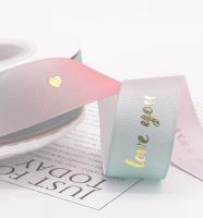 China Gilding Laser Bronzing Ribbed Ribbon Printed Webbing Polyester Woven Tapes for sale
