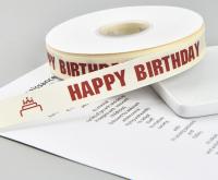 China INS Style Rib Beige Birthday Cake Gift Wrap Ribbon English Bouquet Decoration Ribbon for sale