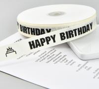 China INS Style Rib Beige Birthday Cake Gift Wrap Ribbon English Bouquet Decoration Ribbon for sale