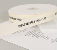 China INS Style Rib Beige Birthday Cake Gift Wrap Ribbon English Bouquet Decoration Ribbon for sale