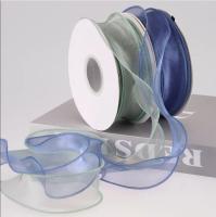China 10yard Roll Silk Organza Lace Flower Fishtail Ribbon 40mm Width For Gift for sale