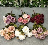 China 11 Heads Silk Artificial Rose Flowers For Hom Decoration for sale