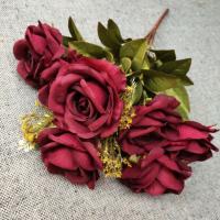 China 11 Heads Silk Artificial Rose Flowers For Hom Decoration for sale