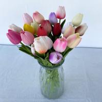 China Indoor Faux Single Branch Pvc Soft Feeling Plastic Artificial Real Touch Tulip Flowers for sale