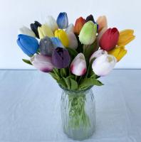 China Indoor Faux Single Branch Pvc Soft Feeling Plastic Artificial Real Touch Tulip Flowers for sale