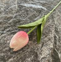 China Indoor Faux Single Branch Pvc Soft Feeling Plastic Artificial Real Touch Tulip Flowers for sale