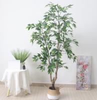 China Bonsai Fake Branch Banyan Microcarpa Green Leaf Plastic Artificial Ficus Tree Outdoor for sale