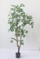 China Bonsai Fake Branch Banyan Microcarpa Green Leaf Plastic Artificial Ficus Tree Outdoor for sale