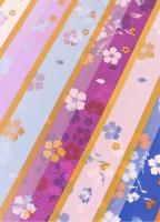 China Wrapping Paper packing printed  glossy flowers with a material solid color above the edge for sale