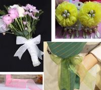 China 4CM snow yarn with ribbon transparent pearl yarn with wedding ribbon wholesale flowers tied ribbon for sale