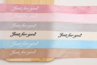 China Polyester ribbon flower gift box clothing accessories ribbon printed logo ribbon 50 yards/roll 2.5cm for sale